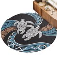 8ft Round Rug Polynesia Texture Area Rugs for Living Room Bedroom ...