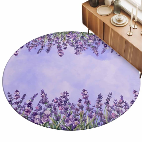 8ft Round Rug Purple Lavender Area Rugs for Living Room Bedroom ...