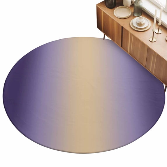 8ft Round Rug Purple Ombre Area Rugs for Living Room Bedroom Washable ...
