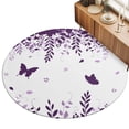 8ft Round Rug Purple Spring Botanical Area Rugs for Living Room Bedroom ...