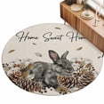 8ft Round Rug Rabbits Pine Cone Area Rugs for Living Room Bedroom ...