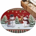 8ft Round Rug Red Christmas Area Rugs for Living Room Bedroom Washable ...