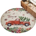 8ft Round Rug Red Christmas Area Rugs for Living Room Bedroom Washable ...