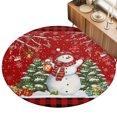 8ft Round Rug Red Christmas Area Rugs for Living Room Bedroom Washable ...