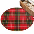 8ft Round Rug Red Green Pladi Area Rugs for Living Room Bedroom ...