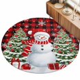 8ft Round Rug Red Plaid Christmas Area Rugs for Living Room Bedroom ...