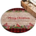 8ft Round Rug Red Plaid Christmas Area Rugs for Living Room Bedroom ...