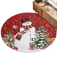 8ft Round Rug Red Snowman Christmas Area Rugs for Living Room Bedroom ...
