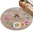 8ft Round Rug Spring Daisy Area Rugs for Living Room Bedroom Washable ...