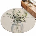 8ft Round Rug Spring Eucalyptus Leaves Area Rugs for Living Room ...