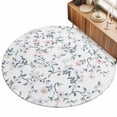 8ft Round Rug Spring Flowers Area Rugs for Living Room Bedroom Washable ...