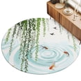 8ft Round Rug Spring Green Leaves Area Rugs for Living Room Bedroom ...