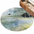 8ft Round Rug Spring Grey Green Area Rugs for Living Room Bedroom ...