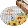 8ft Round Rug Sunflower Area Rugs for Living Room Bedroom Washable Non ...