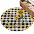 8ft Round Rug Sunflower Checked Area Rugs for Living Room Bedroom ...