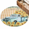8ft Round Rug Sunflowers Trucks Area Rugs for Living Room Bedroom ...