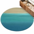 8ft Round Rug Teal Blue Ombre Area Rugs for Living Room Bedroom ...