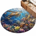 8ft Round Rug Turtle Area Rugs for Living Room Bedroom Washable Non ...