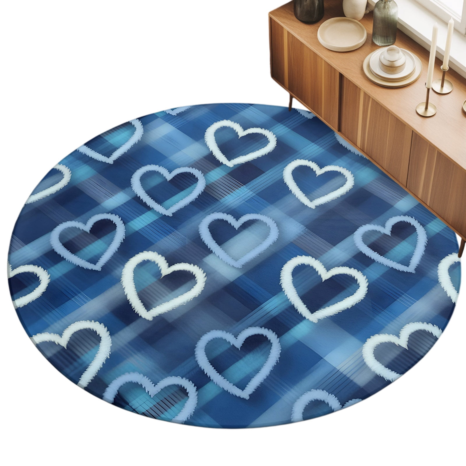 8ft Round Rug Valentine's Day Area Rugs for Living Room Bedroom ...