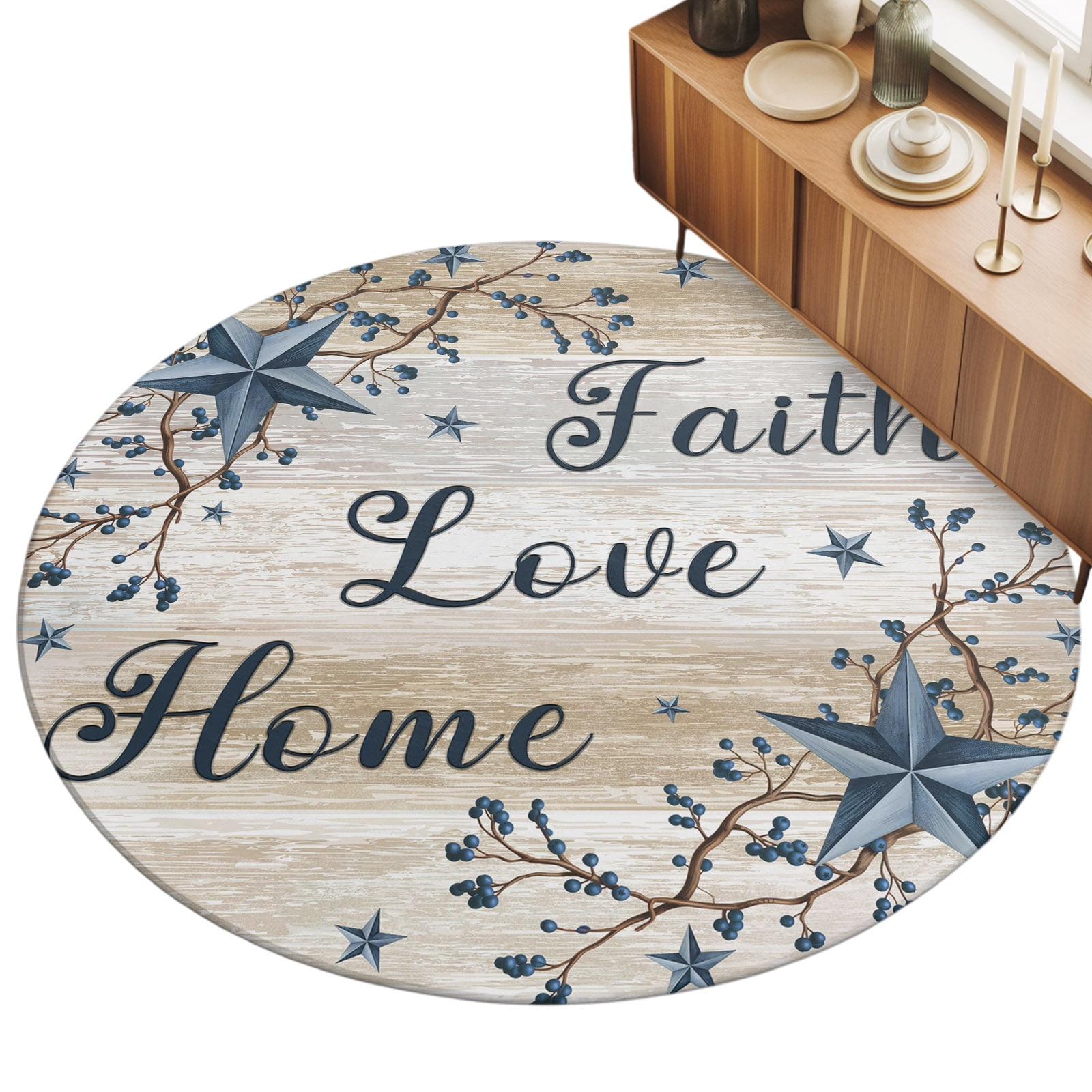 8ft Round Rug Vintage Country Area Rugs for Living Room Bedroom ...