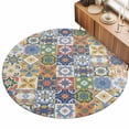 8ft Round Rug Vintage Mediterranean Area Rugs for Living Room Bedroom ...