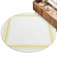 8ft Round Rug Yellow Grid Area Rugs for Living Room Bedroom Washable ...