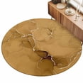 8ft Round Rug Yellow Marble Texture Area Rugs for Living Room Bedroom ...