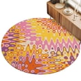 8ft Round Rug Yellow Orange Pink Area Rugs for Living Room Bedroom ...