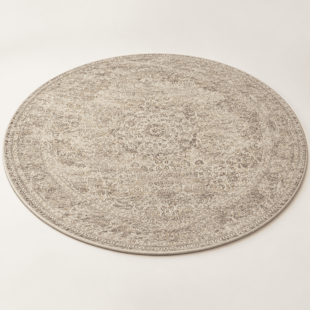 8ft Round Washable Taupe Vintlarge Area Rug For Living Room - Walmart.com