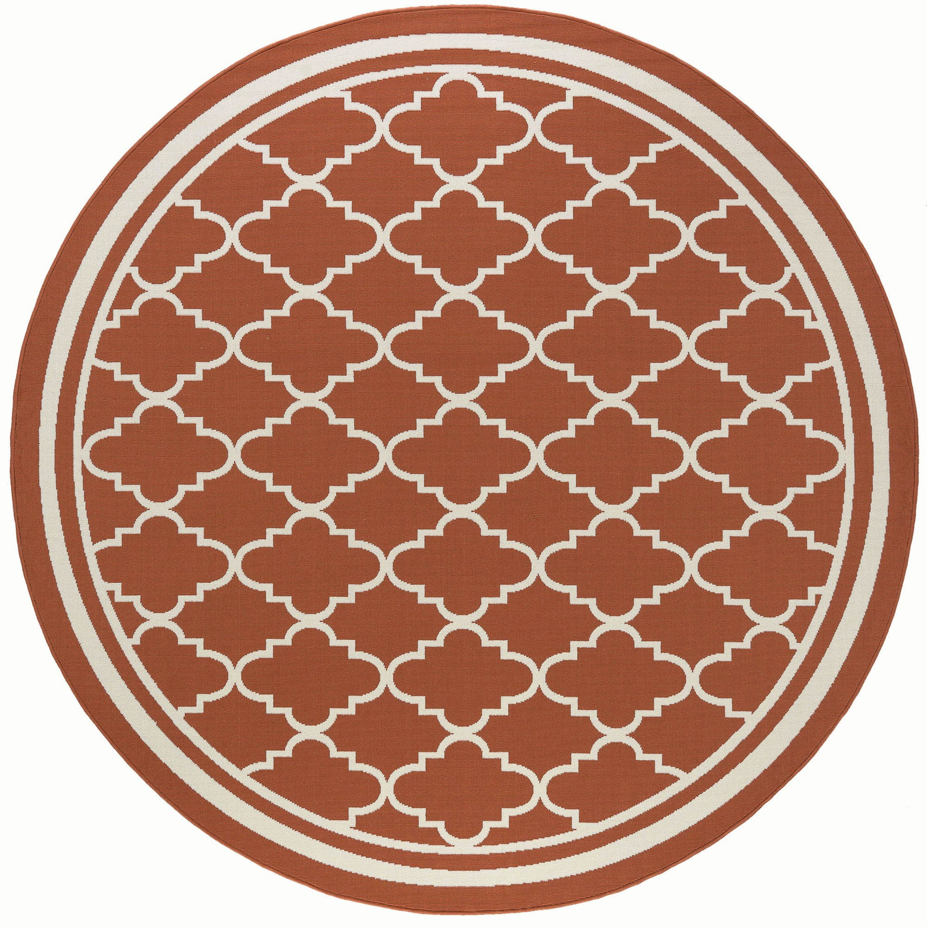 8ft Round Water Resistant, Large Indoor Outdoor Rugs for Patios, Front ...