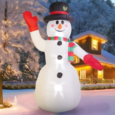 8ft Christmas Yard Outside Blow Up Xmas Decor: Inflatable Snowman with ...