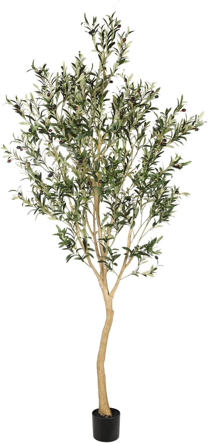 8ft Tall Faux Olive Tree - Realistic Large Silk Olive Tree Artificial ...