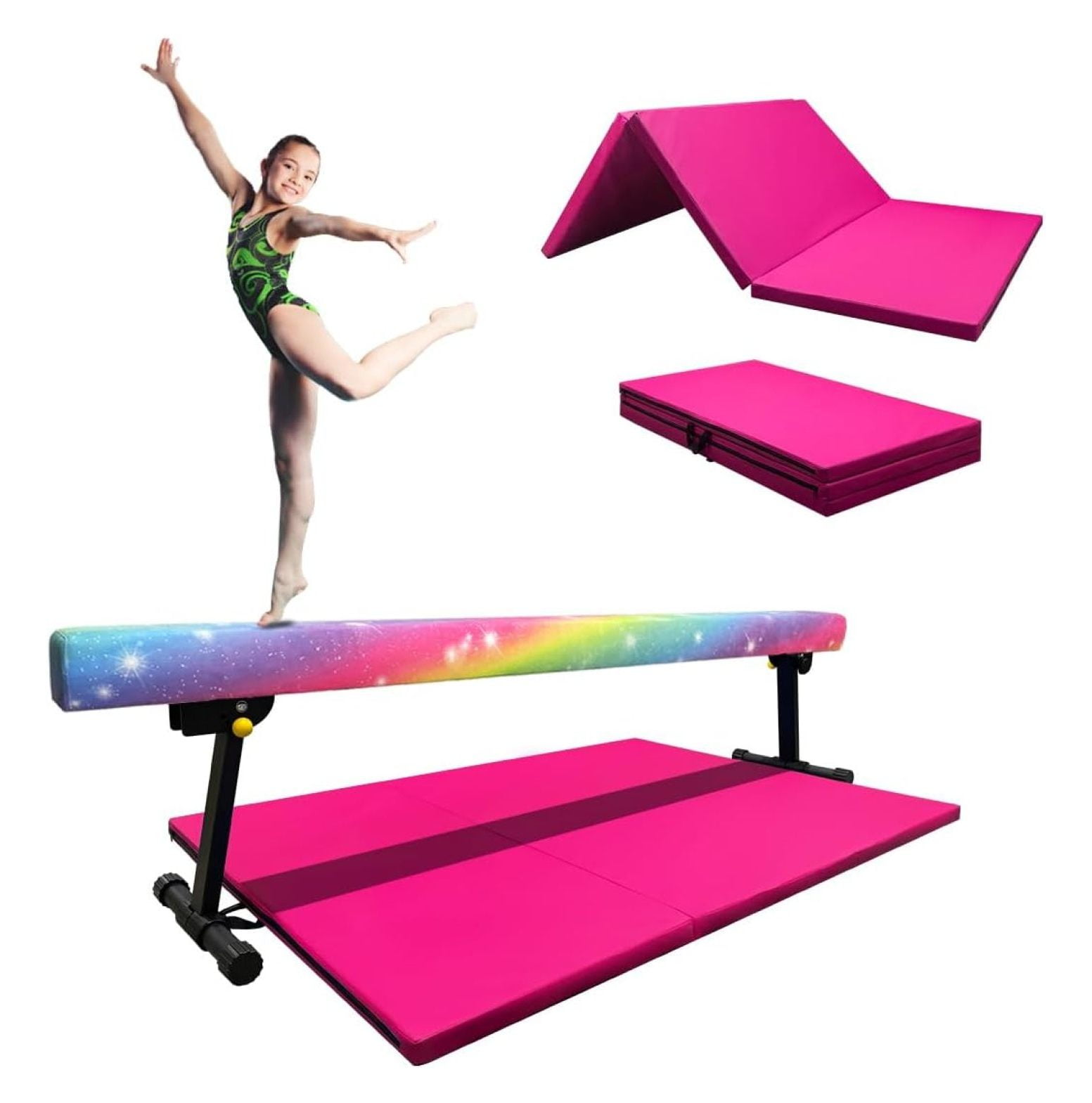 8ft Ultrasimple Adjustable&Foldable Balance Beam,High-Low Floor Beam ...