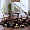 8ft Washable Large Round Rug, Animals Claws Pattern Non-Slip Circle ...