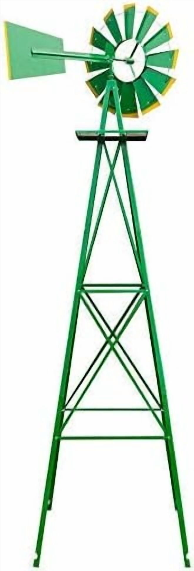 8ft Windmill Backyard Garden Decoration Heavy Duty Metal Weather Vane ...