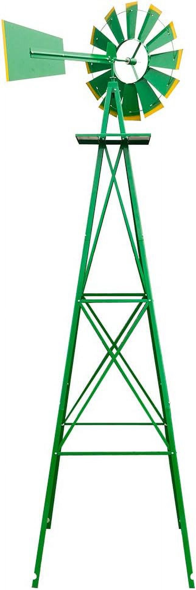 8ft Windmill Backyard Garden Decoration Heavy Duty Metal Weather Vane ...