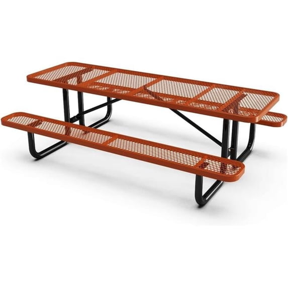 8ft commercial picnic table - Thermoplastic coated - Red - Walmart.com