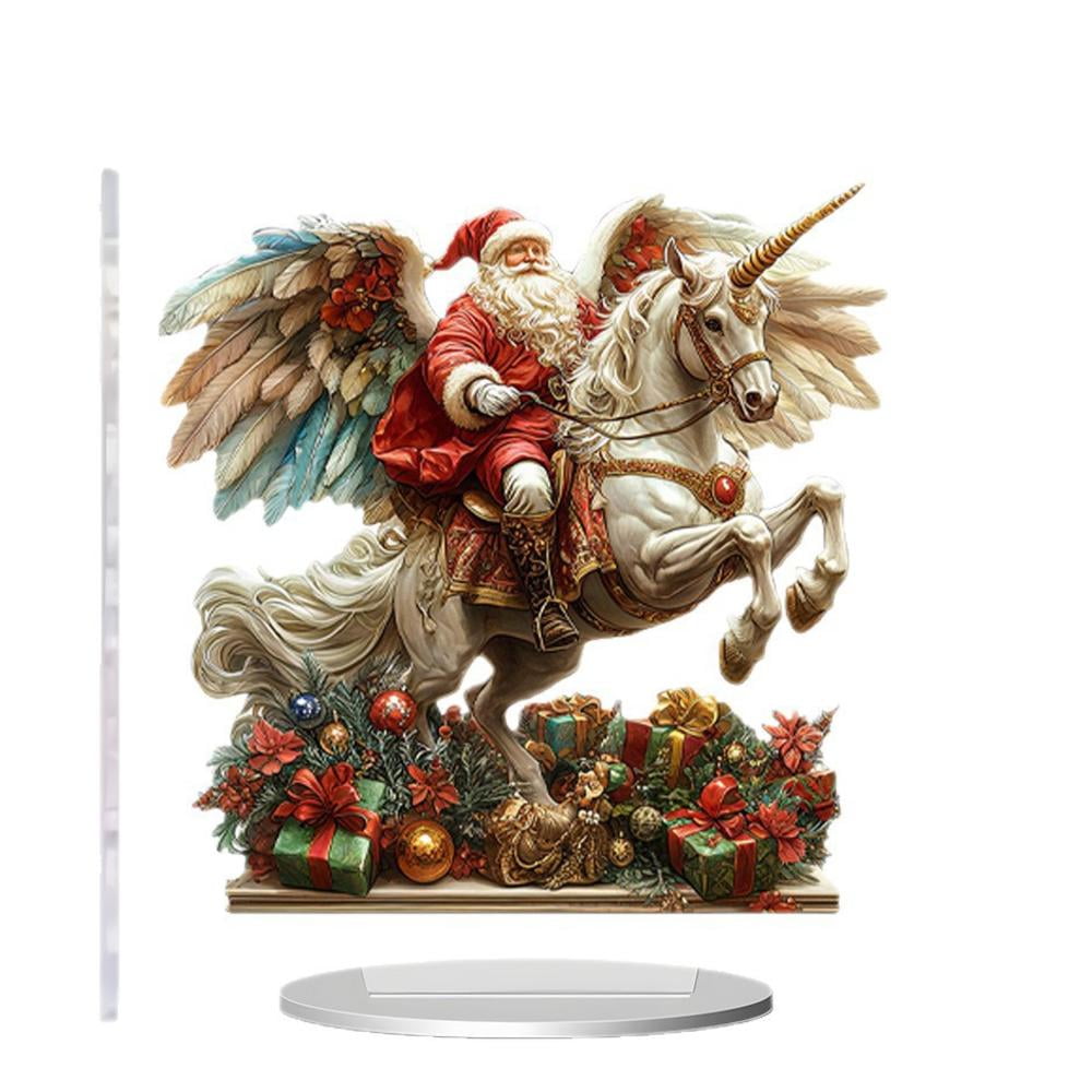 8in 2D Acrylic Display Stand Elk Sled With Santa Claus Christmas ...