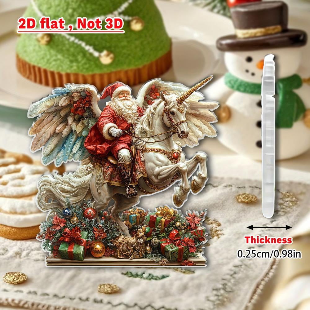 8in 2D Acrylic Display Stand Elk Sled With Santa Claus Christmas ...