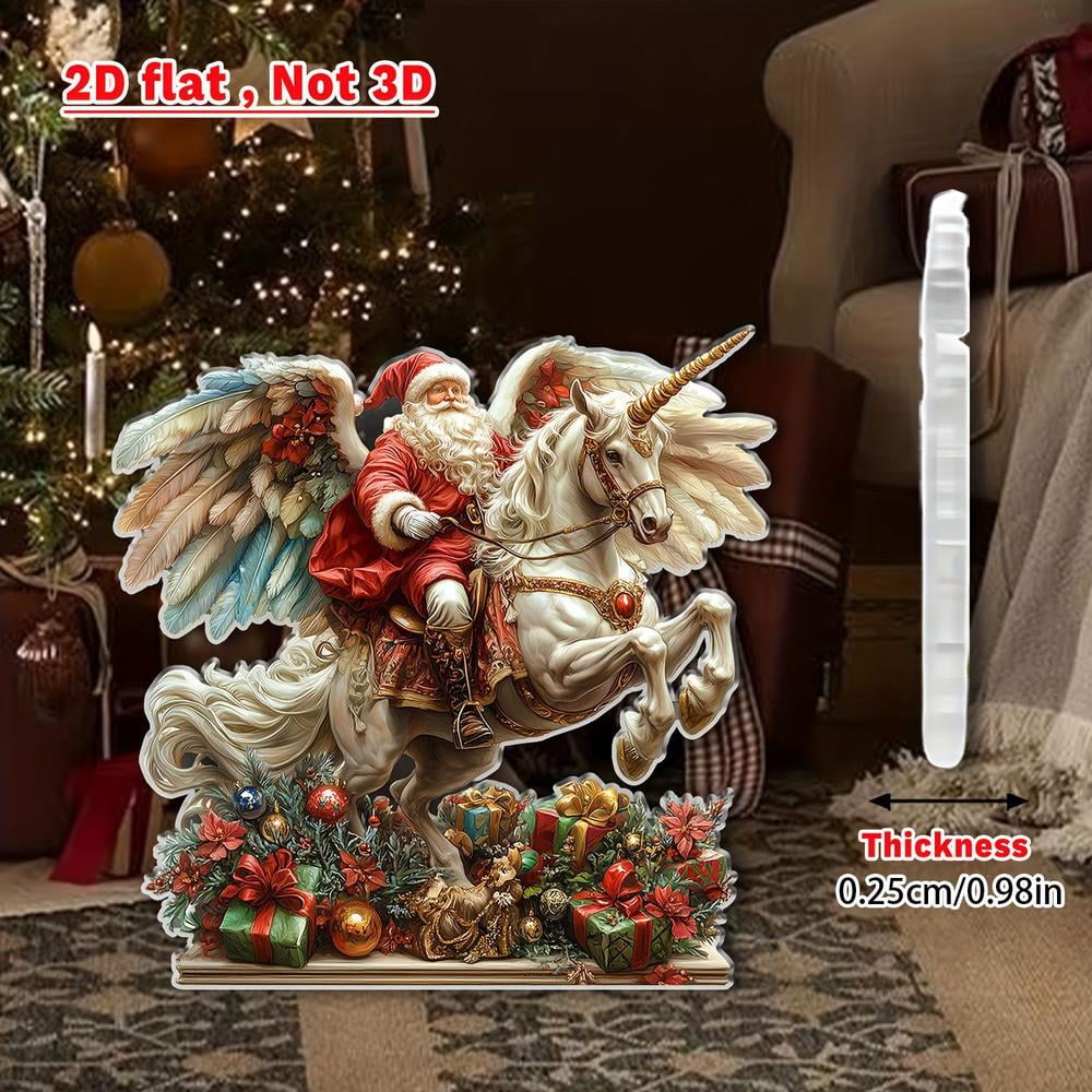 8in 2D Acrylic Display Stand Elk Sled With Santa Claus Christmas ...