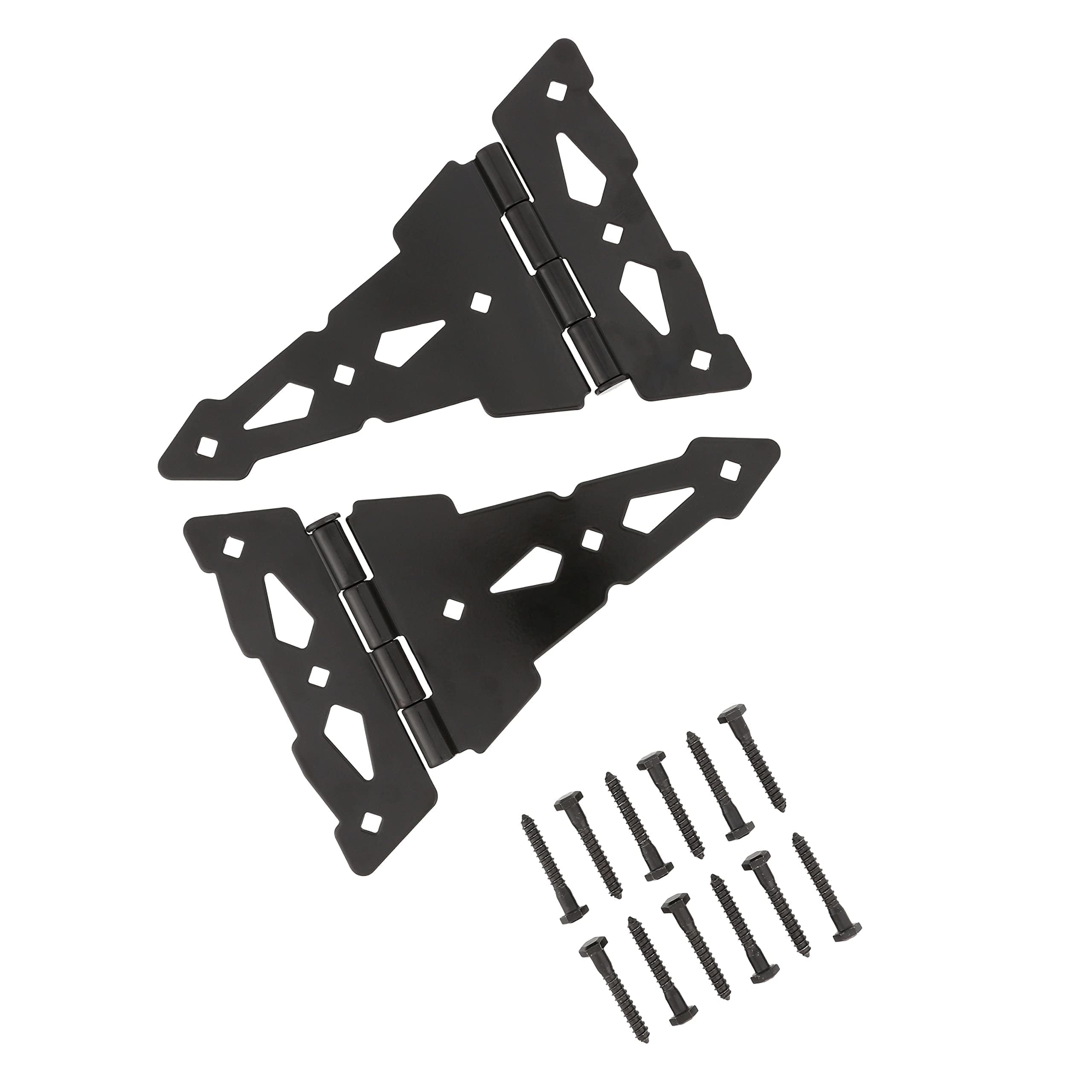 8in Decorative T Hinge | Heavy Duty Zinc Wood Gate Hinge | Pair – Black ...