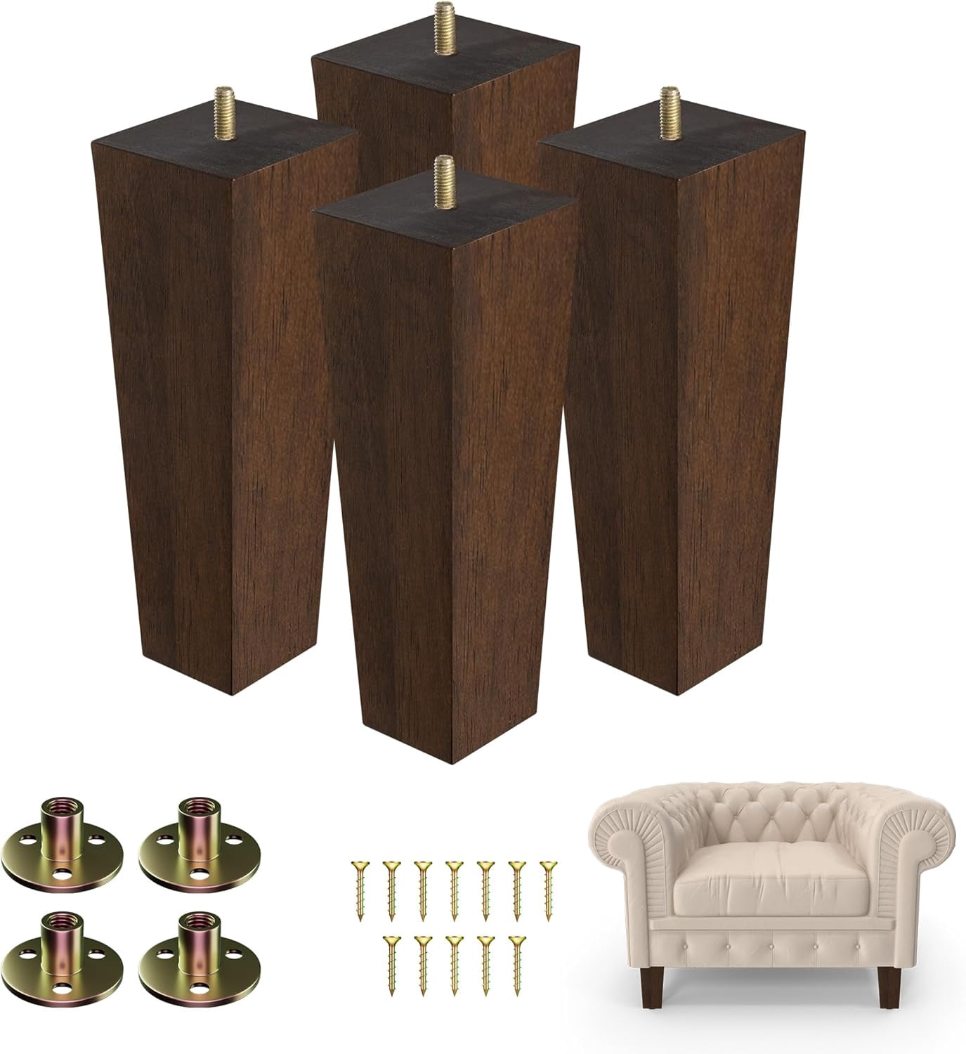 8in Leg Square - Walnut - Walmart.com