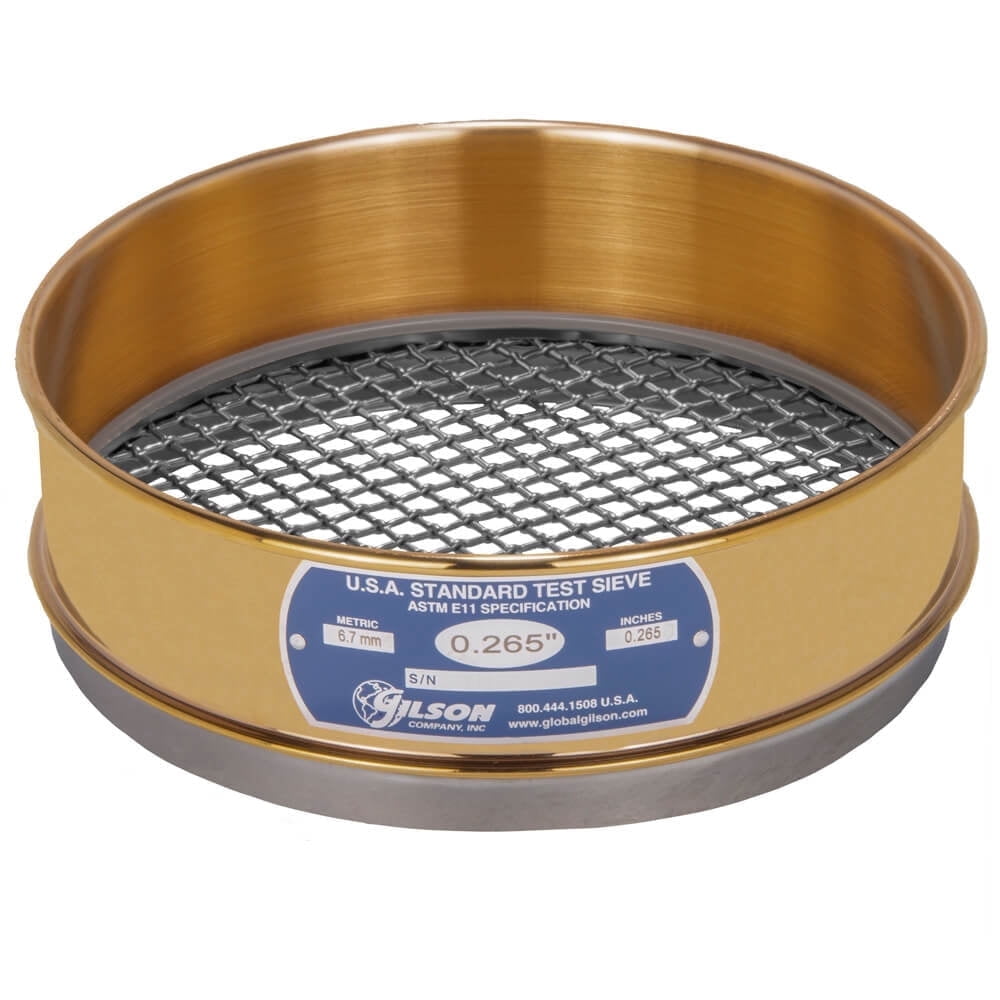8in Sieve, Brass/Stainless, Full-Height, .530in - Walmart.com
