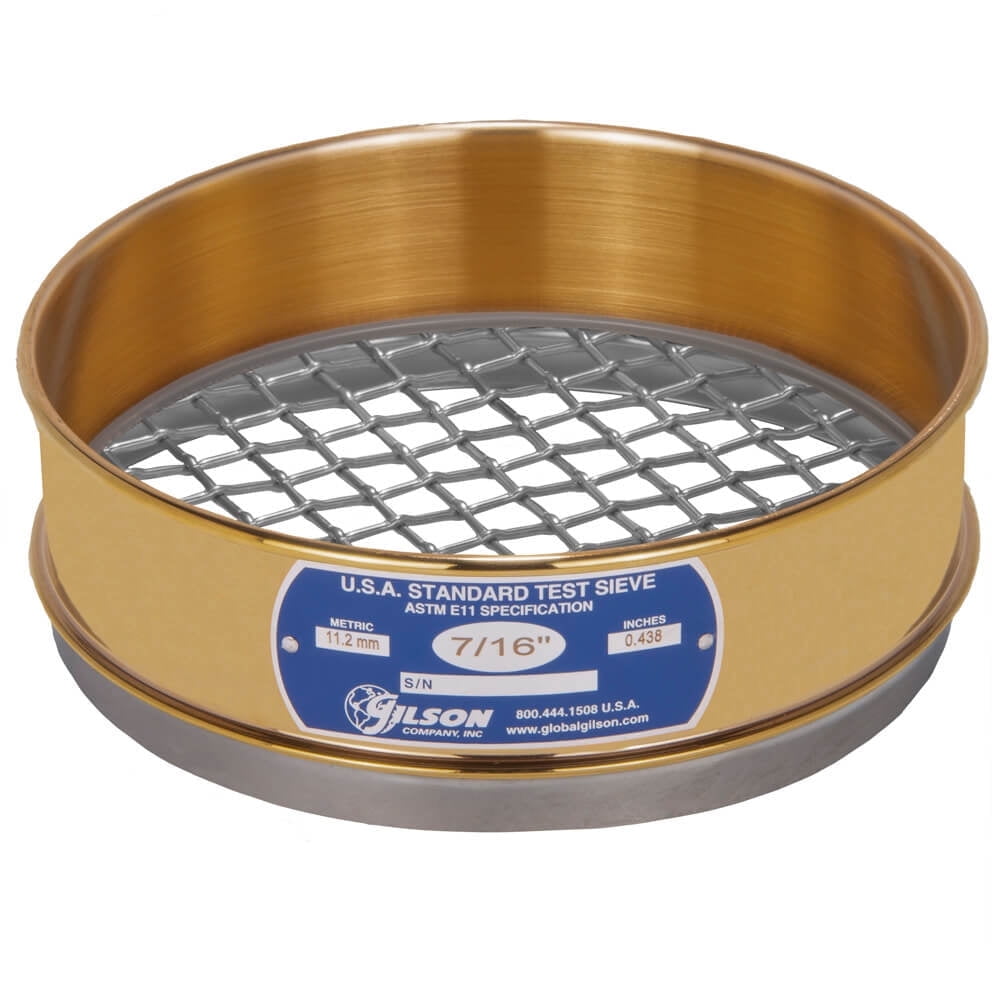 8in Sieve, Brass/Stainless, Full-Height, 7/16in - Walmart.com