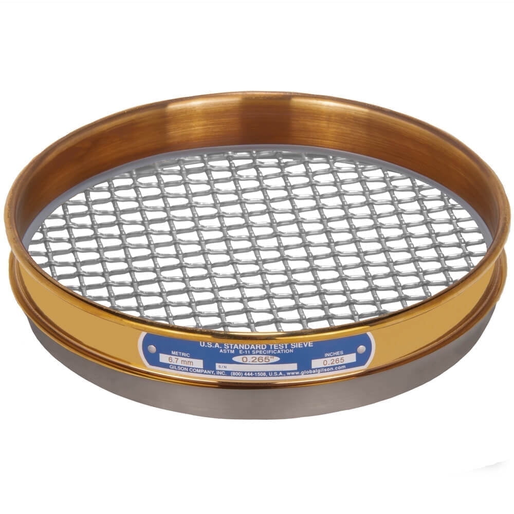 8in Sieve, Brass/Stainless, Half-Height, .265in - Walmart.com