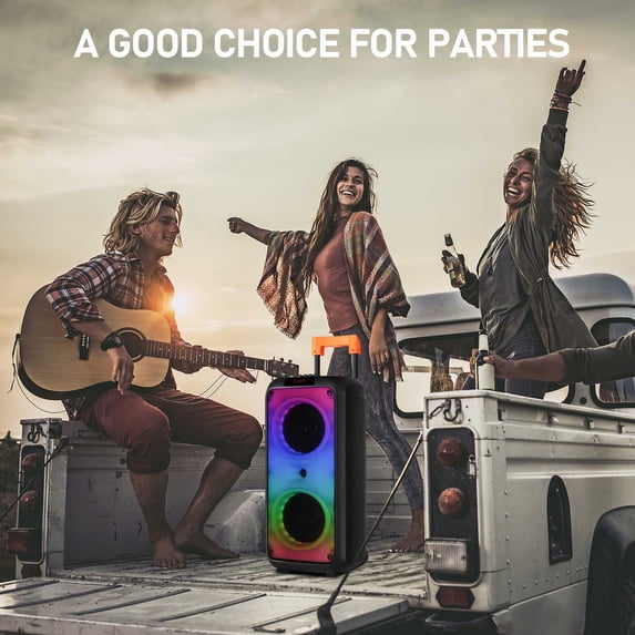 8in Wireless Portable Bluetooth Karaoke Speaker with TF/USB/AUX/FM/TWS ...