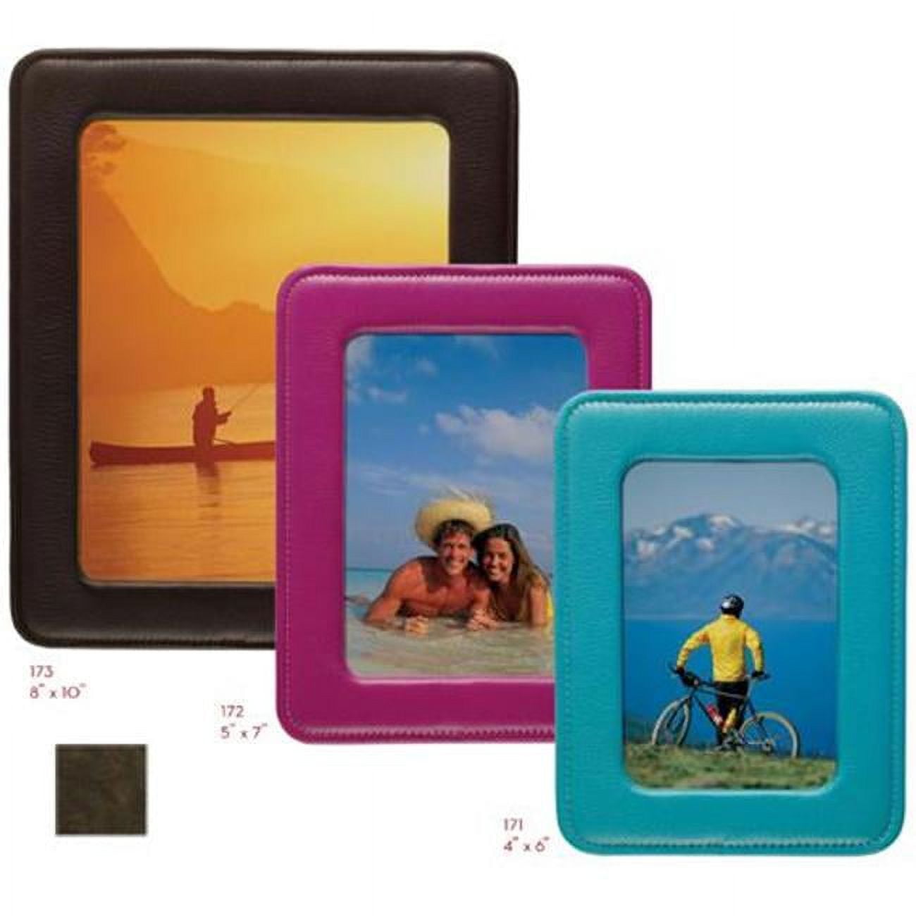 8in. x 10in. Rounded Corner Leather Photo Frames - Brown - Walmart.com