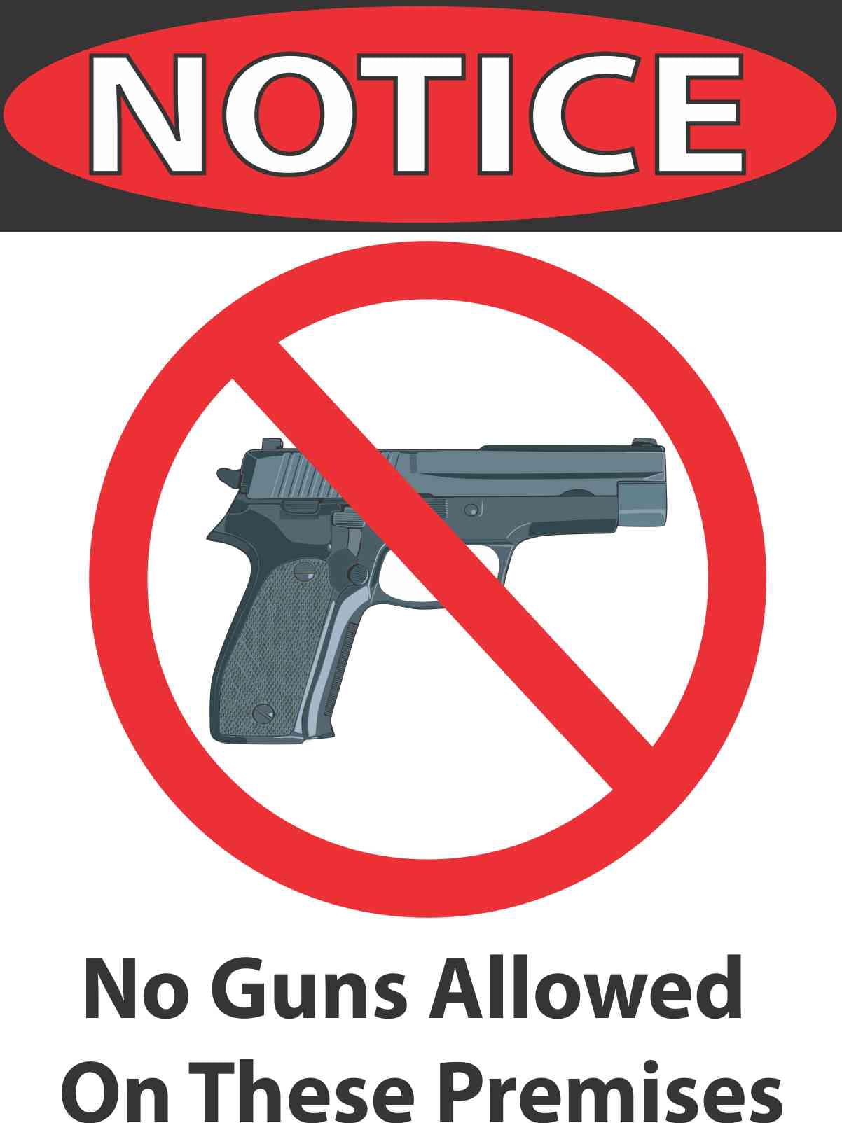 8in x 12in No Guns Allowed Sticker Vinyl Decal Door Decals Sign ...