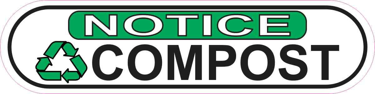 8in x 2in Oblong Notice Recycling Compost Sticker - Walmart.com