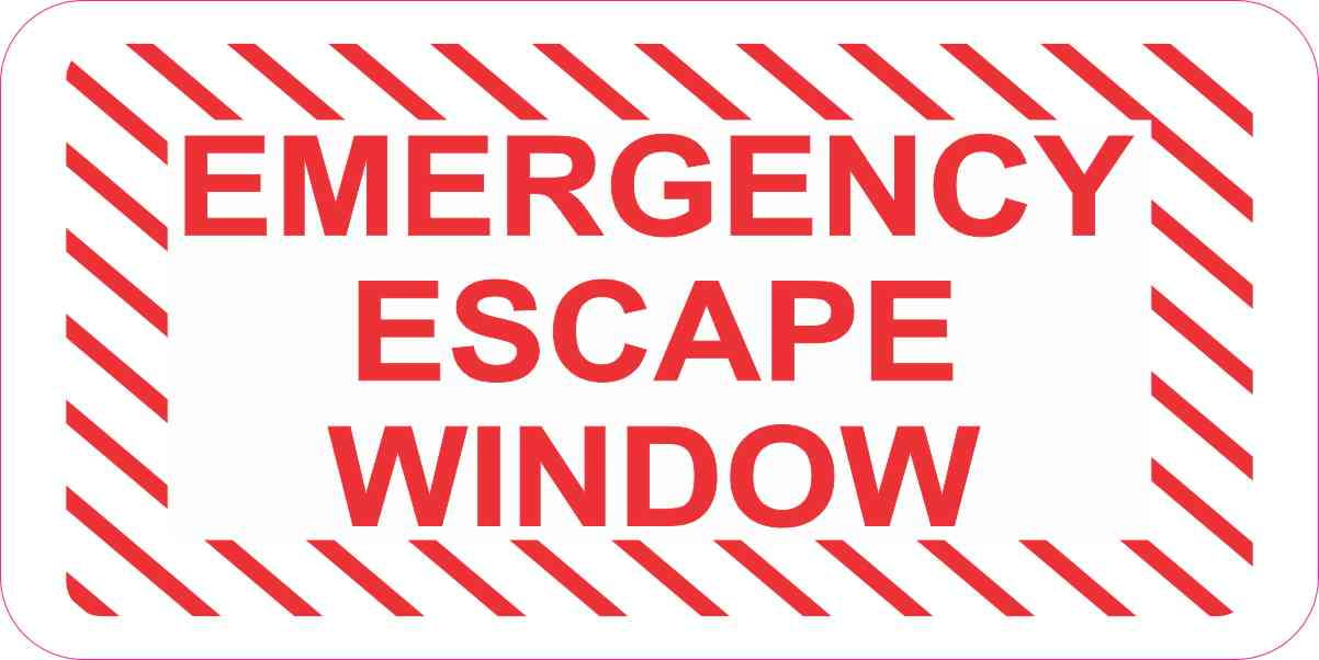 8in x 4in Emergency Escape Window Sticker - Walmart.com